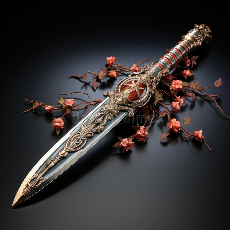Abstract Samurai Sword with Beautiful Carvings with Antique and ...