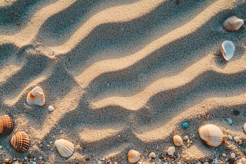 Abstract Sand Ripples on the Beach Top View with Border Frame of ...