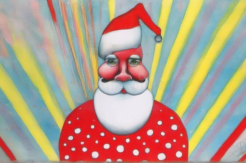An Abstract Santa Claus Painting at 8-10-2024 Stock Illustration ...