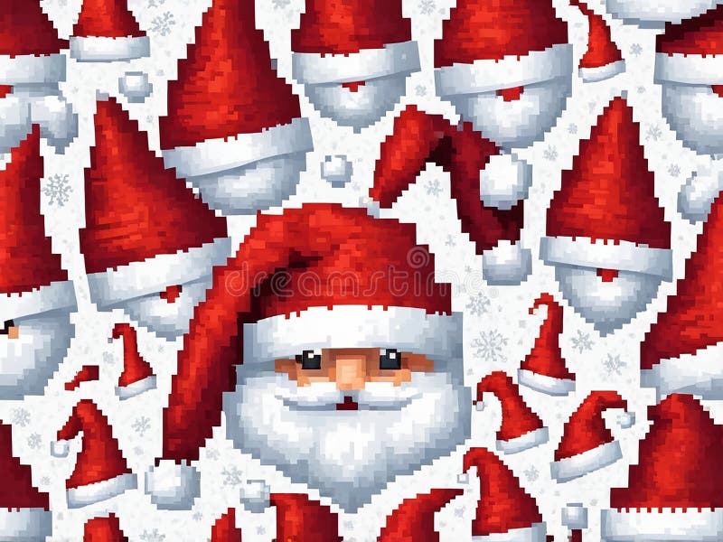 Abstract Santa Claus in Pixel Art Design Isolated on White Background ...