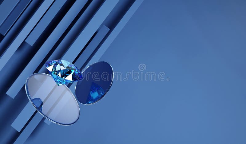 Abstract Sapphire Blue Diamonds Gem with Abstract Background 3d ...