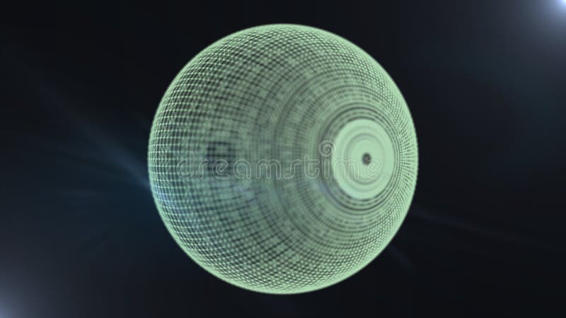 Abstract Satellite Orbiting and Illuminating in Dark Space. Stock ...