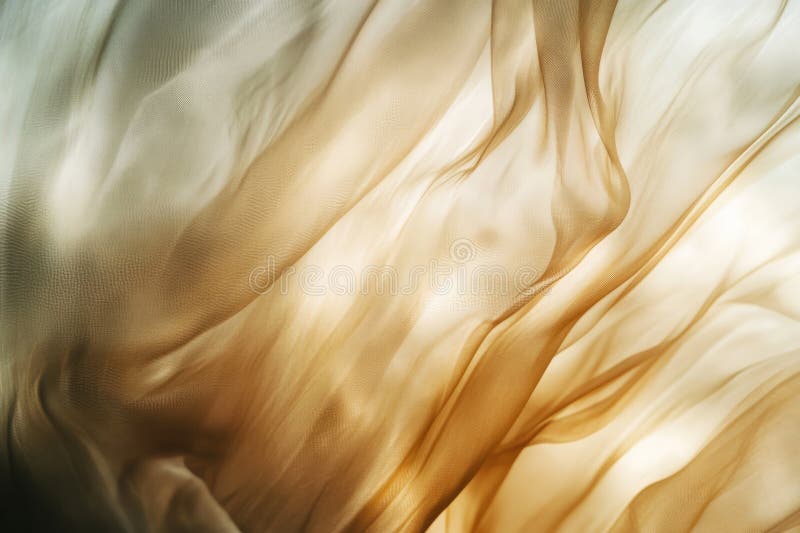 Abstract Satin Fabric Drapes in Soft Champagne Tones, with Highlights ...
