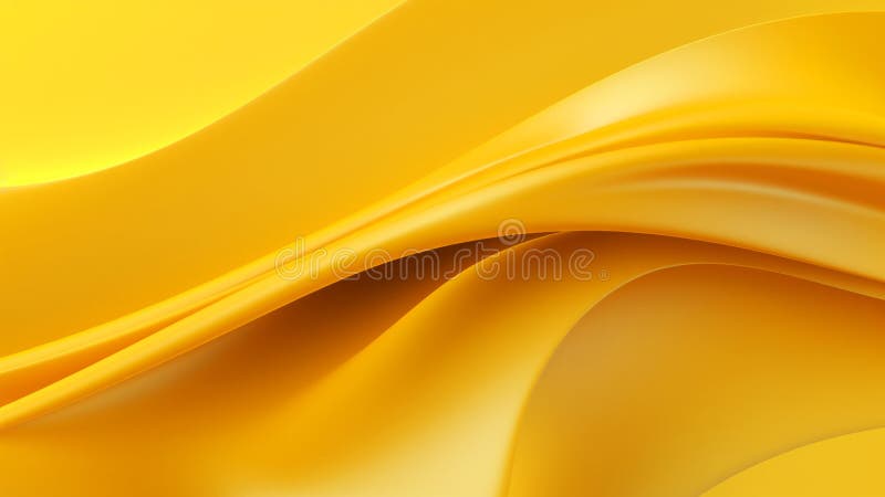 Abstract Satin Yellow Waves Design with Smooth Curves and Soft Shadows ...