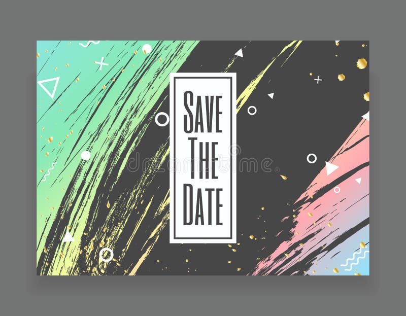 Abstract Save the Date Card Stock Vector - Illustration of graphic ...