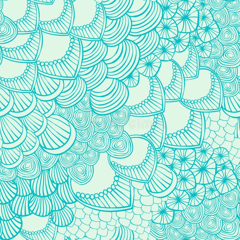 Abstract Scale, Hand Drawn Doodle Vector Seamless Pattern. Stock Vector ...