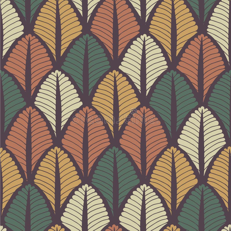 Abstract Scale, Leaf Geometric Vector Seamless Pattern Stock Vector ...