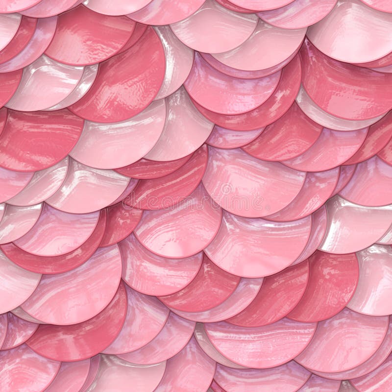 Abstract Scales Fish Seamless Texture, Pink Color, 3d Illustration ...