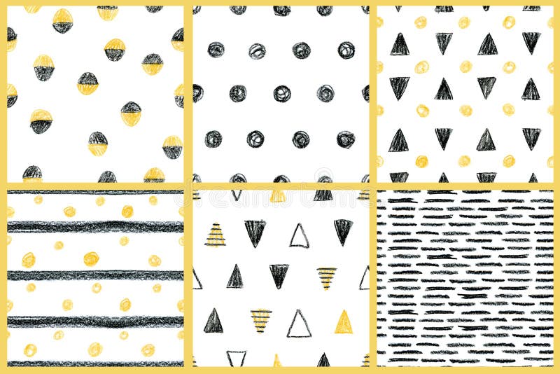 Abstract Scandinavian Patterns Set. Stock Illustration - Illustration ...