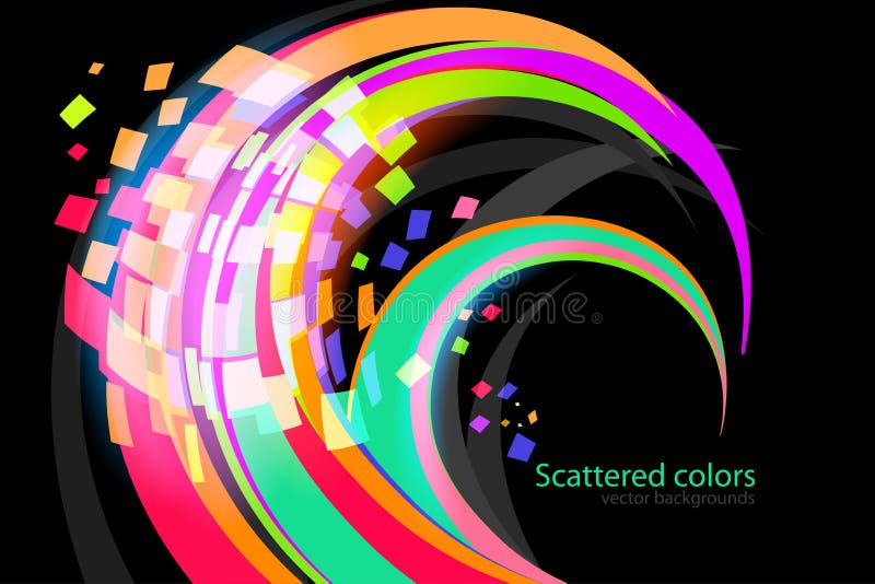 Abstract Scattered Colors Curve Scene Stock Vector - Illustration of ...