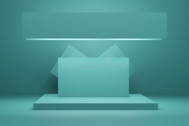 Abstract Scene for Advertising Products of Cosmetics Mint Color 3d ...