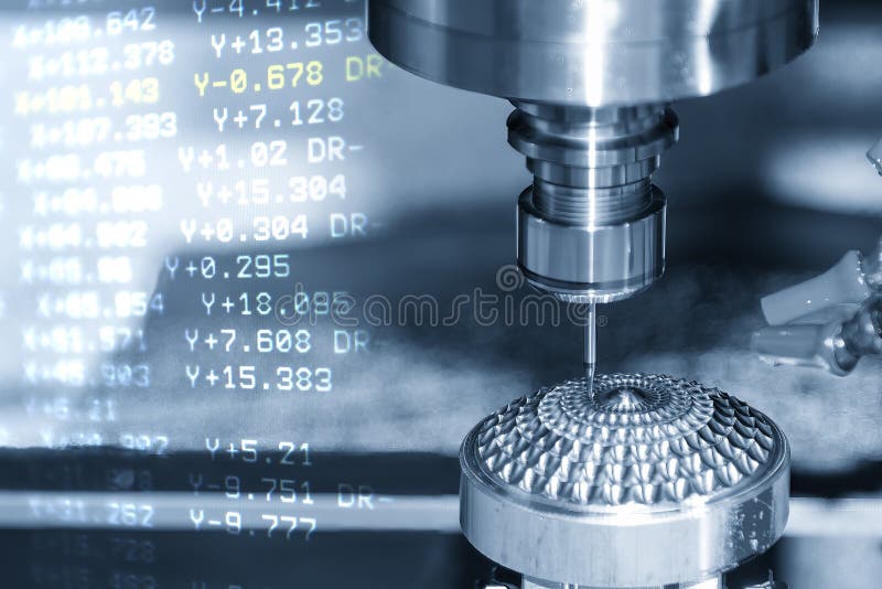 Abstract Scene the 3-axis CNC Milling Machine and G-code Data ...