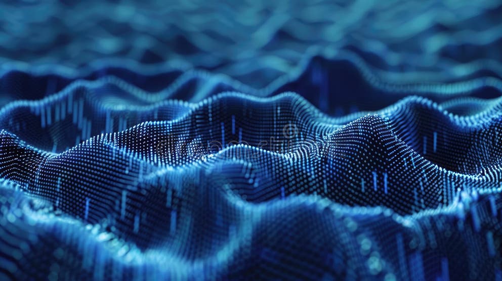 Abstract Scene of Binary Code Creating a Digital Landscape, Symbolizing Data Exploration and ...