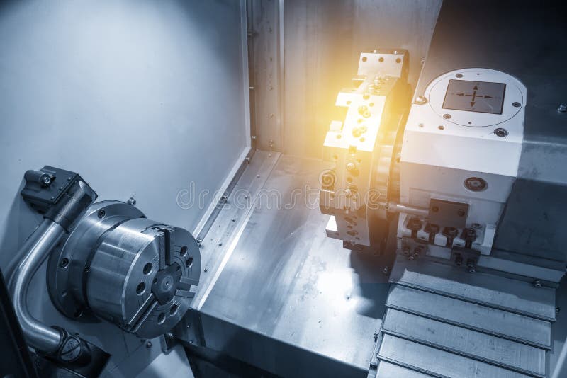 Abstract Scene of CNC Lathe Stock Photo - Image of milling, factory ...