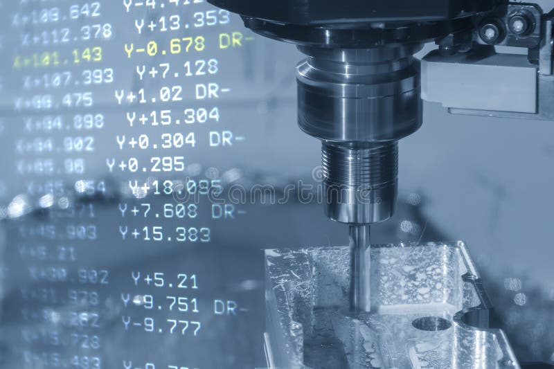 Abstract Scene the CNC Milling Machine Cutting the Vacuum Mold Parts ...