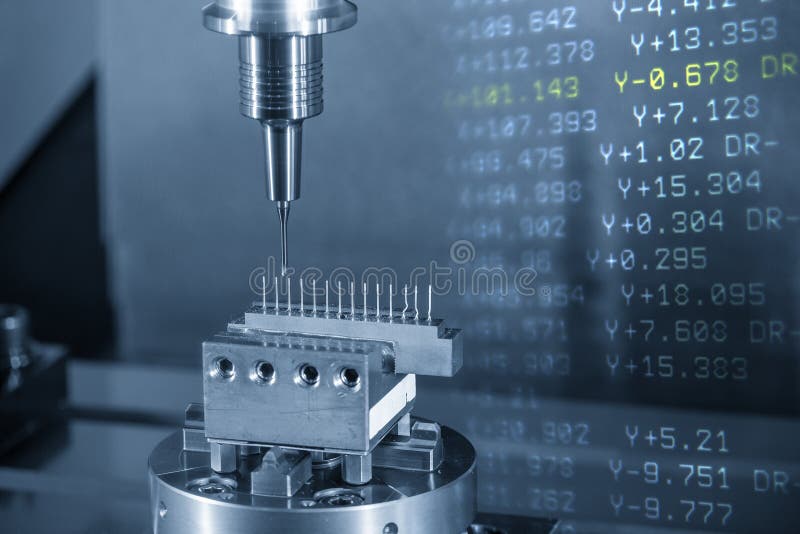 Abstract Scene of CNC Milling Machine and G-code Data Background. Stock ...