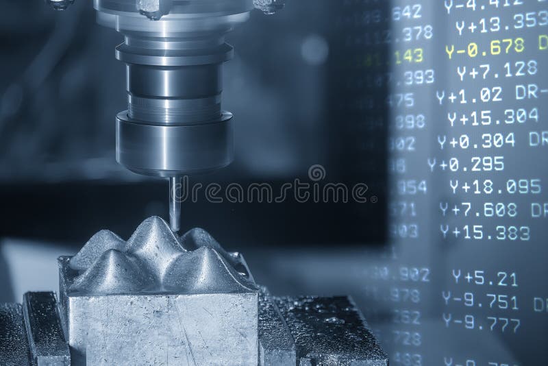 Abstract Scene CNC Milling Machine and G-code Data Background Stock ...