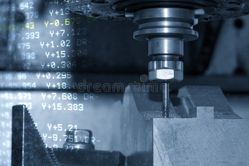 Abstract Scene CNC Milling Machine Micro Cutting the Mold Parts and G ...