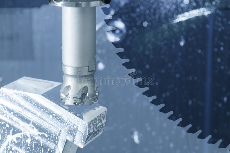 The Abstract Scene of Cutting Tool on CNC`s Milling Machine Stock Image ...
