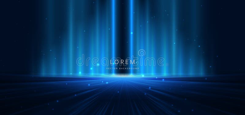 Abstract Scene Elegant Blue Light Ray on Dark Background with Lighting ...
