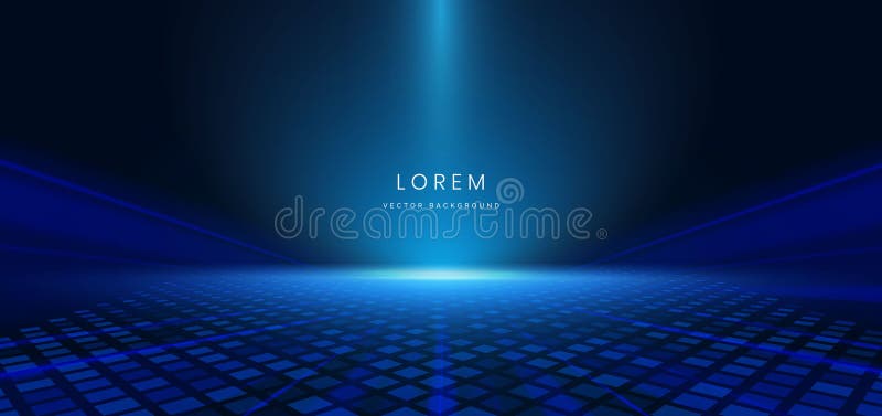 Abstract Scene Elegant Blue Light Ray on Dark Background with Lighting ...