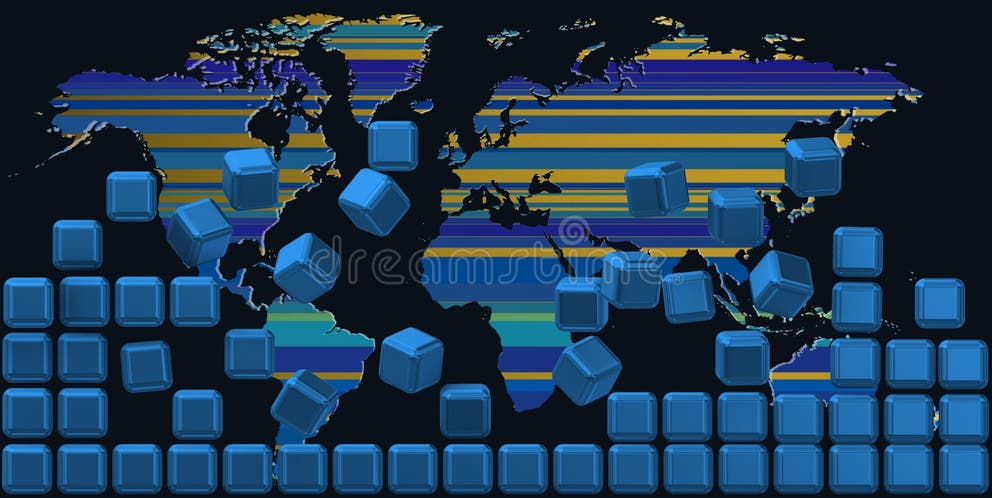 Map behind the blue wall stock illustration. Illustration of break ...