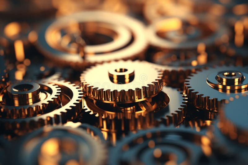 Abstract Scene of Interconnected Gears Stock Illustration ...