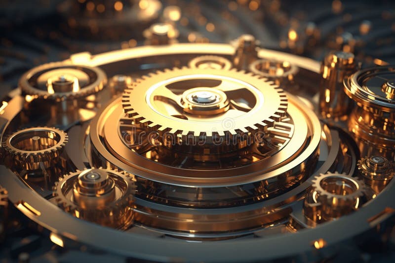 Abstract Scene of Interconnected Gears Stock Illustration ...