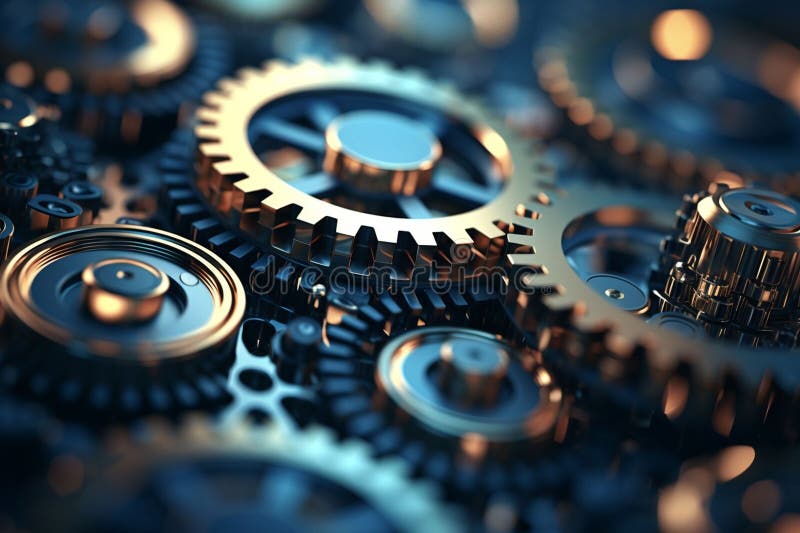 Abstract Scene of Interconnected Gears Stock Illustration ...