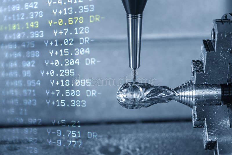 The Abstract Scene of Multi-axis CNC Milling Machine. Stock Photo ...