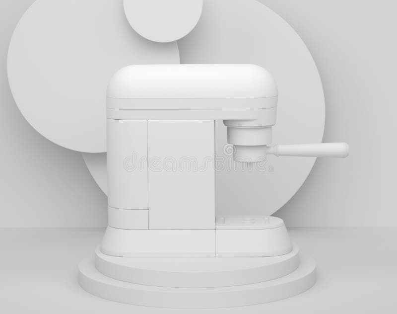 Abstract Scene or Podium with Espresso Coffee Machine on Monochrome ...