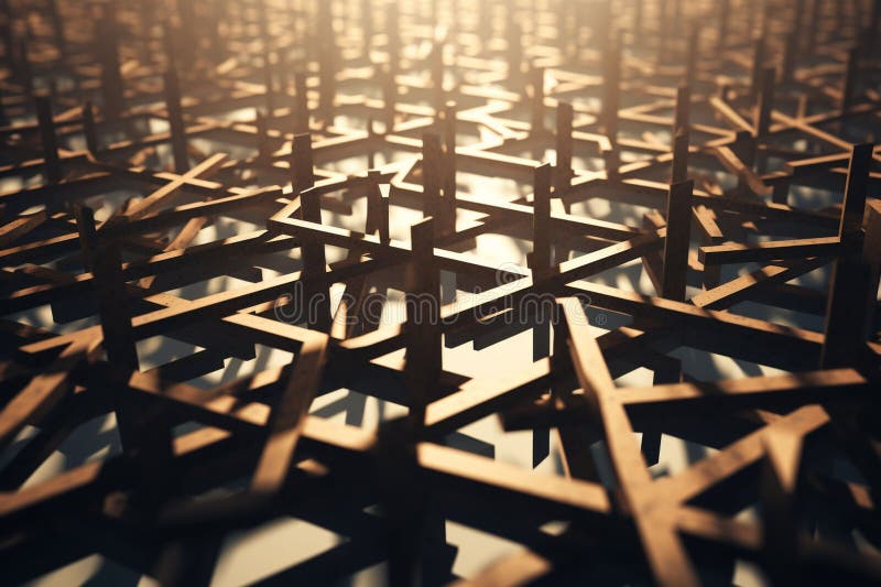 Abstract Scene of Shadows Cast by Crosses Stock Illustration ...