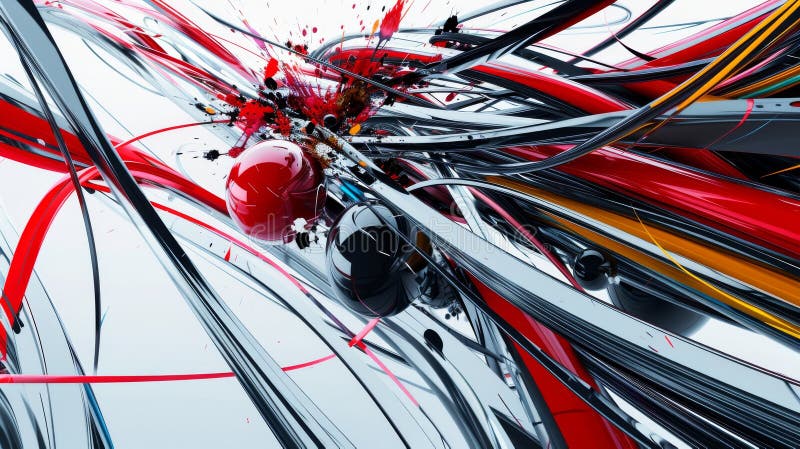 An Abstract Scene with a Wide Variety of Colliding Objects. an Abstract ...