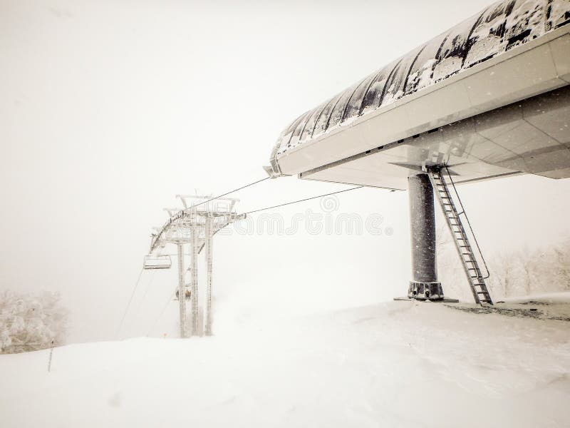 Abstract Scenes at Ski Resort during Snow Storm Stock Photo - Image of ...