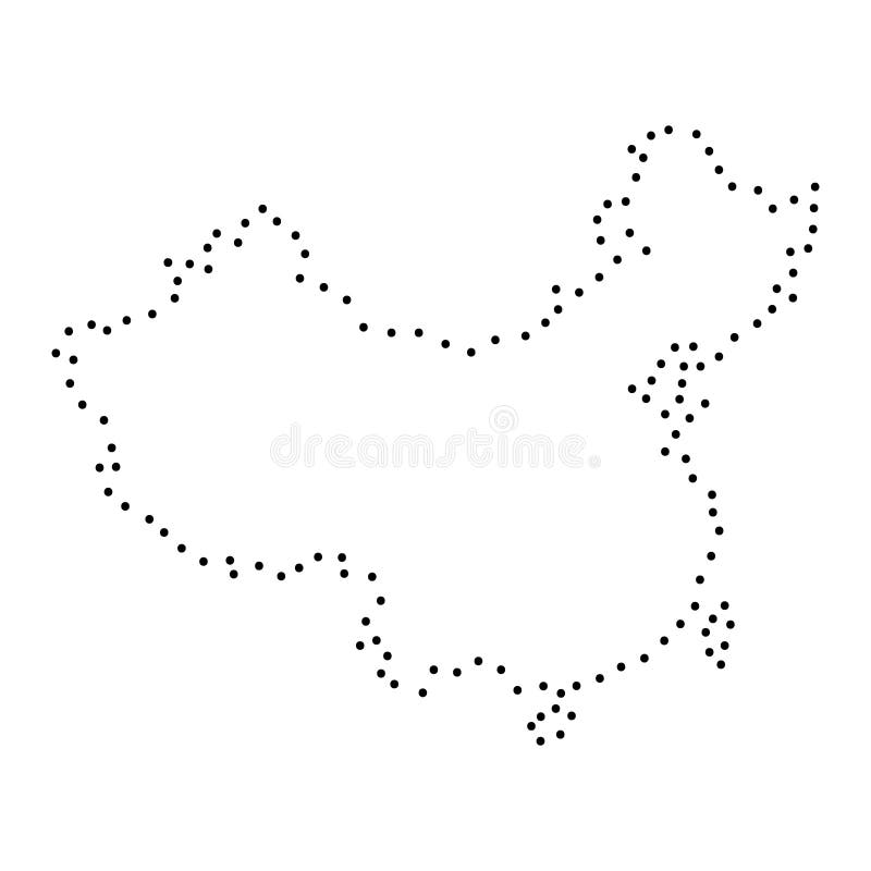 Abstract Schematic Map of China from the Black Dots Along the Perimeter ...