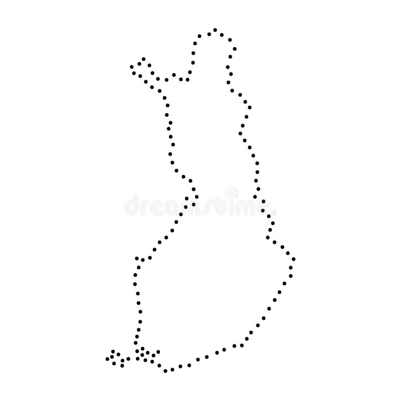 Abstract Schematic Map of Finland from the Black Dots Along the Stock ...