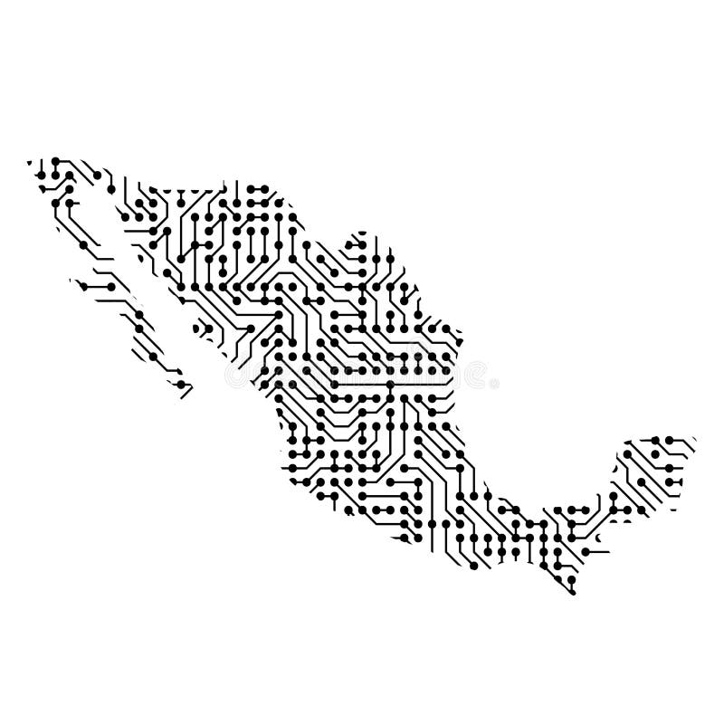 Mexico Map of Black Contour Curves Illustration Stock Illustration ...