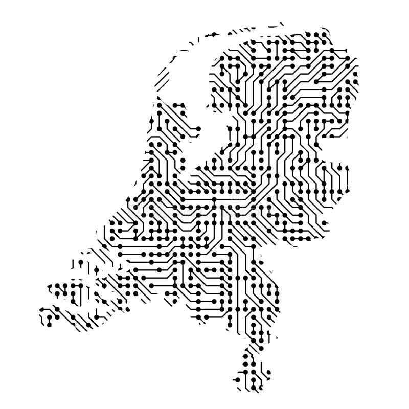 Abstract Schematic Map of Netherlands from the Black Printed Boa Stock ... Abstract Schematic Map of Netherlands from the Black Printed Boa Stock ...