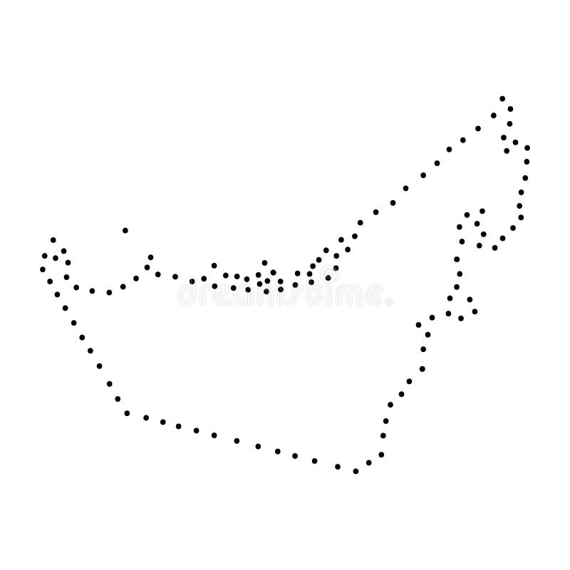 United Arab Emirates Map from the Contour Black Brush Lines Different ...