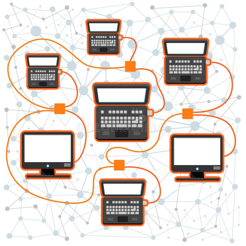 Abstract Scheme of Computer Network Stock Vector - Illustration of ...