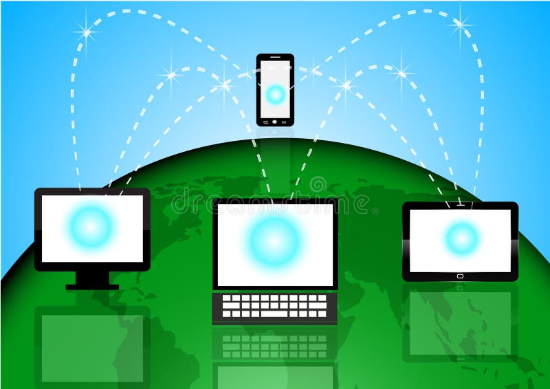 Abstract Scheme of Modern Computer Network Stock Illustration ...