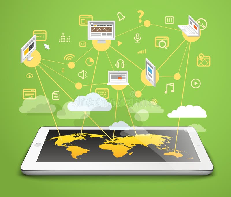 Abstract Scheme of Modern Computer Network Stock Vector - Illustration ...