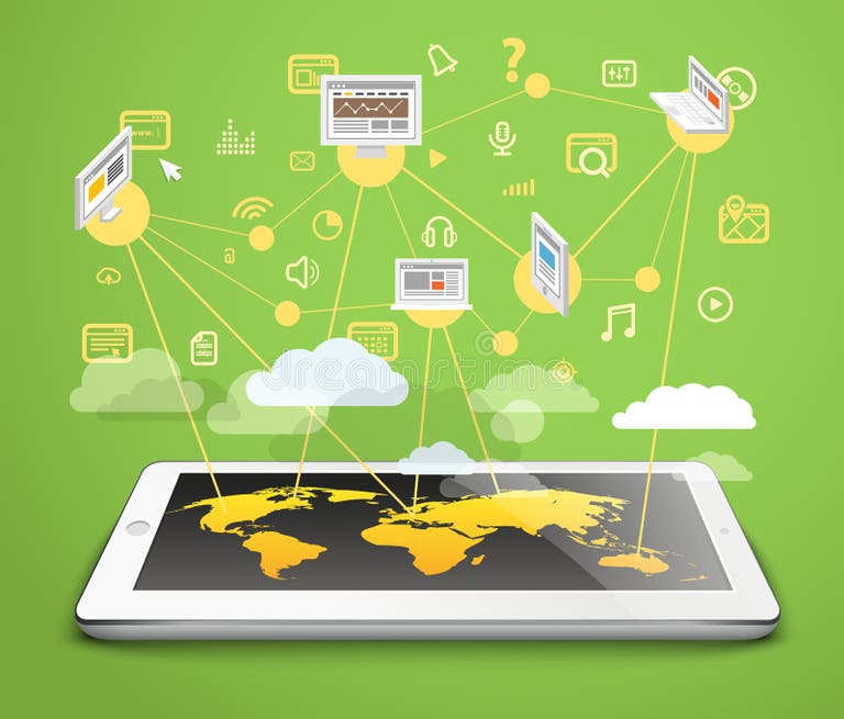 Abstract Scheme of Modern Computer Network Stock Vector - Illustration ...