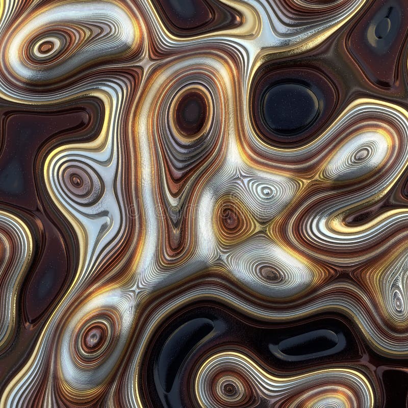 Abstract Sci Fi Alien Metal. 3d Stock Illustration - Illustration of ...