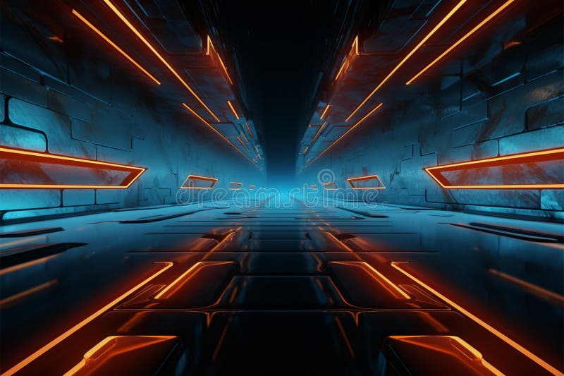 Abstract Sci Fi Backdrop Showcases Modern Race with Forward Arrow Tech ...