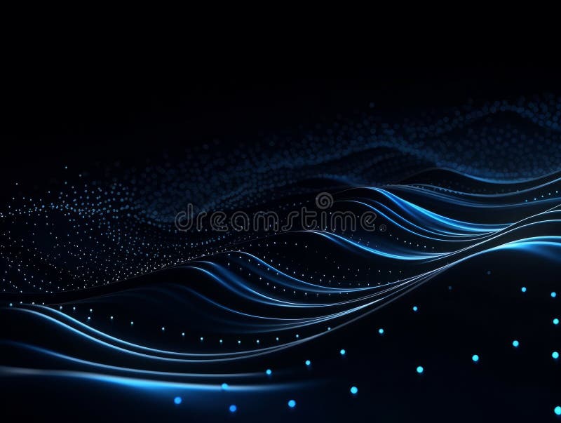 Abstract Sci-fi Blue 3D Waves, Concept of Digital Future., AI Stock ...