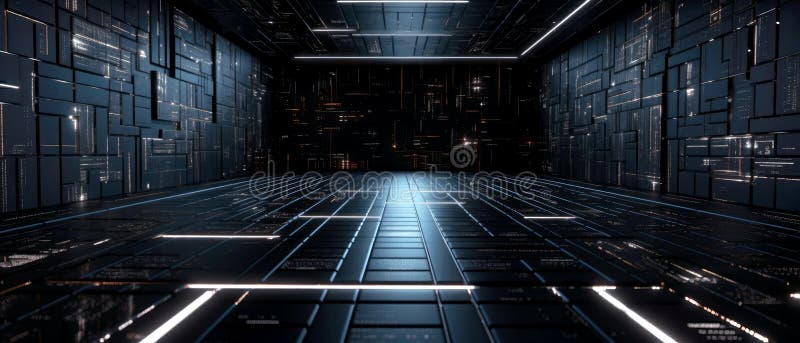 Abstract Sci-fi Digital Interior Background. 21:9 Aspect Ratio Stock ...