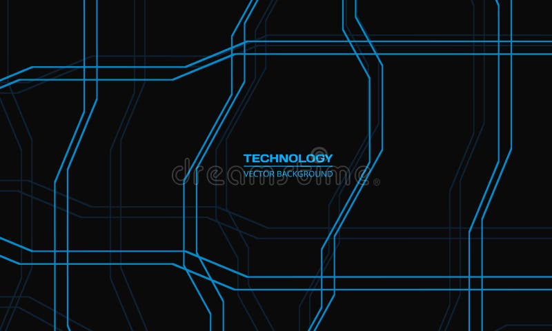 Abstract Sci-fi Digital Technology Background Concept with Blue Lines ...