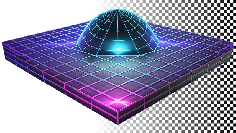 Abstract Sci-fi Grid Plane Technology Digital Future Design Png ...