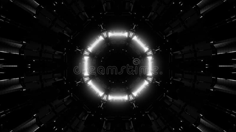 Abstract Sci-fi Illustration of the Futuristic Light Circle on a Dark ...